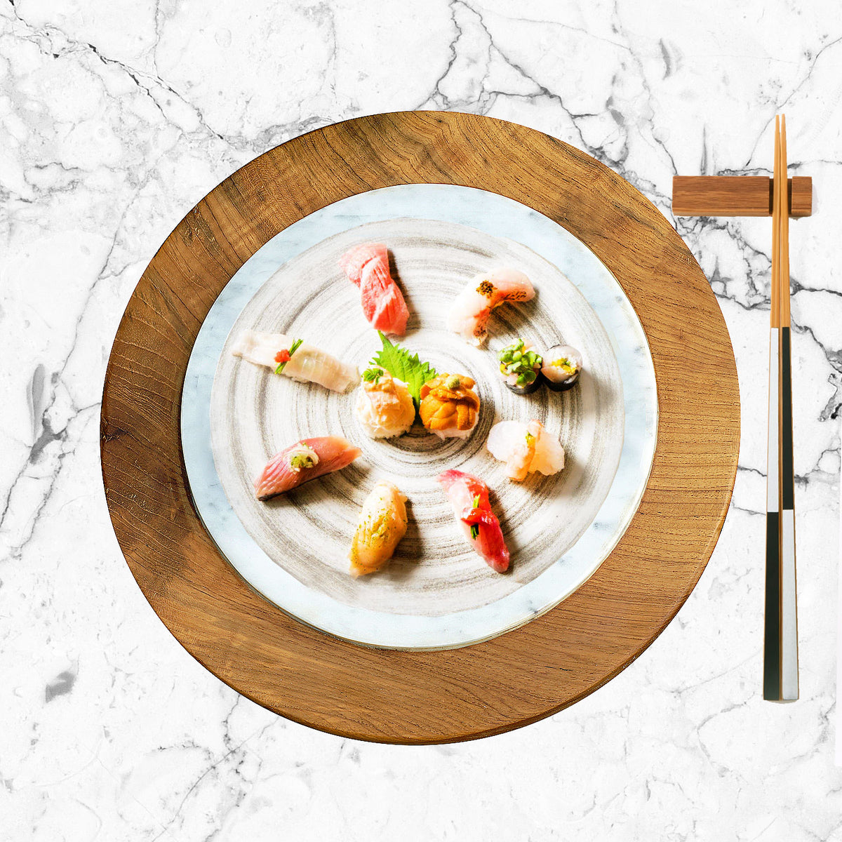 Fuji Teak Cheese/Sushi Server with Integrated Handles – Rico & Plato